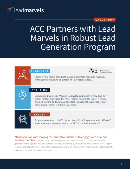 Lead Marvels Resource: The Association of Corporate Counsel (ACC) Partners with Lead Marvels